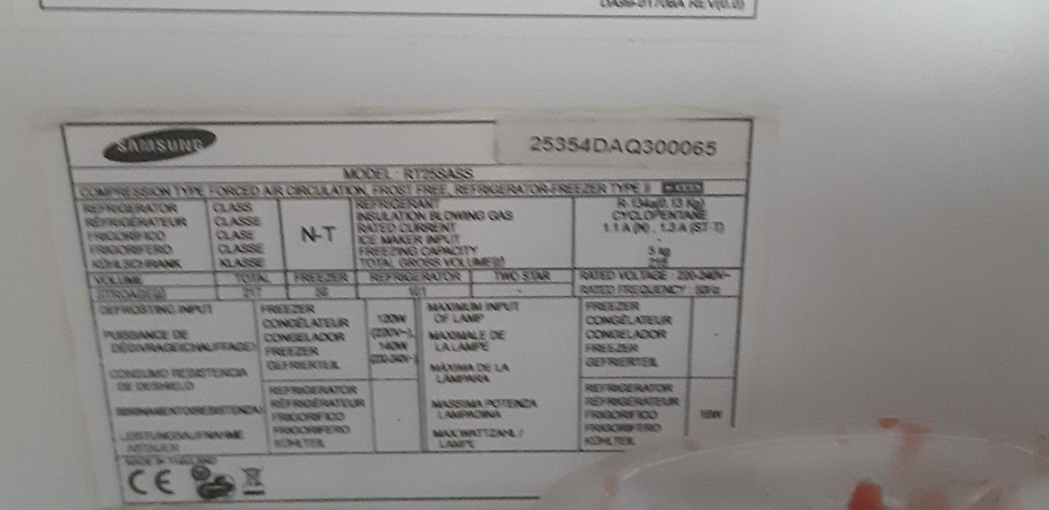 Brak światła w lodówce Samsung RT 25SASS pomimo wymiany żarówki ...