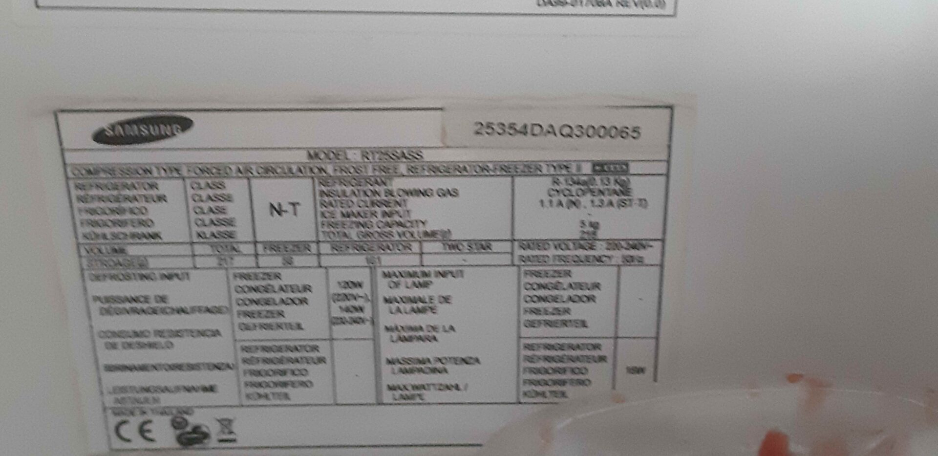 Brak światła w lodówce Samsung RT 25SASS pomimo wymiany żarówki ...